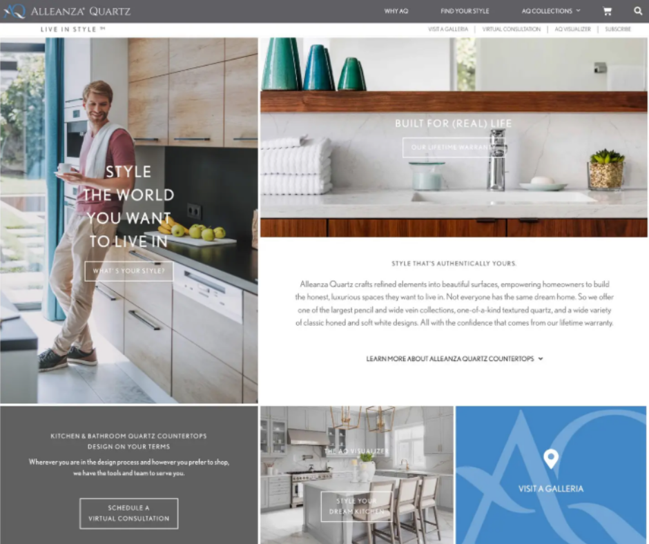 Alleanza Quartz ECommerce Website Design